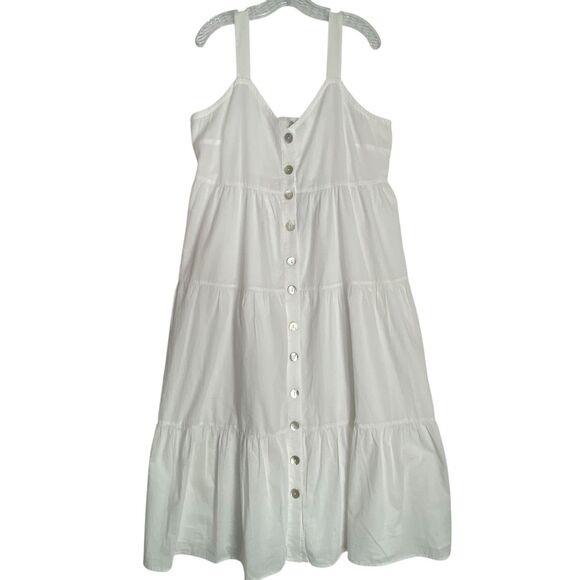 Rails | Dresses | Rails Midi Dress Sundress Xl White Tiered Button ...